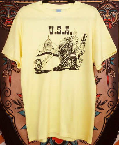 USA UNCLE SAM CHOPPER Yellow classic shirt | killscumspeedcult