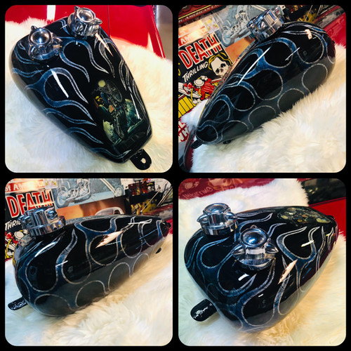 DAVID MANN TRIBUTE BLUE FLAMES GAS TANK | killscumspeedcult