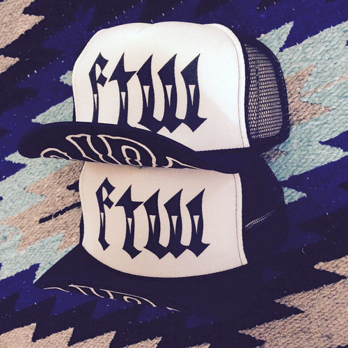 "FTW" HOMIE STYLE WRITTING WHITE/BLACK HATS | killscumspeedcult