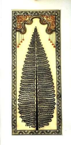 Tussar Painting - Tree of Life (Yellow) | Gilehrio