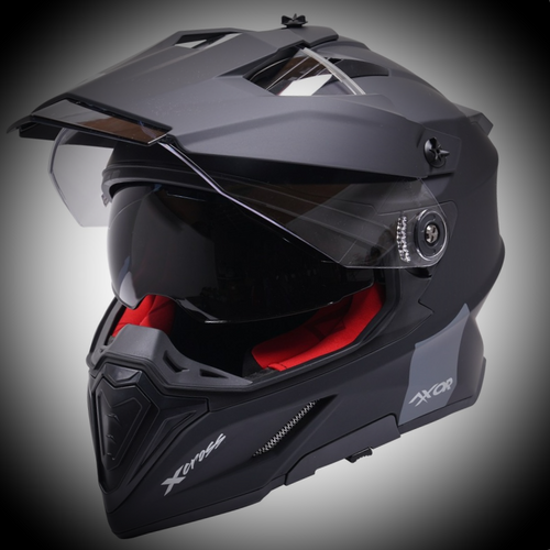 Axor X-Cross Matt Black Dual Sport Adventure Helmet | Into Gear