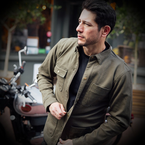 Merlin Carter Olive Green Men's Single Layer D30 Ghost Riding Shirt ...