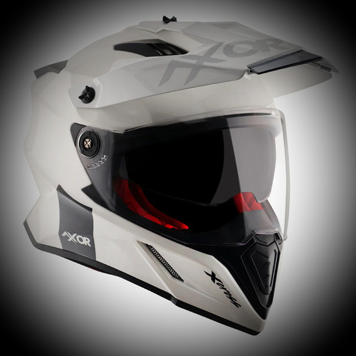 Axor X-Cross Gloss White Dual Sport Adventure Helmet | Into Gear