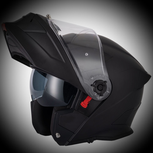 Vcan H276 Matt Black Flip Front Front Adventure Crash Helmet | Into Gear