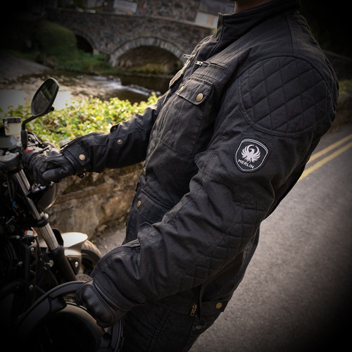 Merlin Yoxall II Black Mens Wax Cotton Jacket | Into Gear