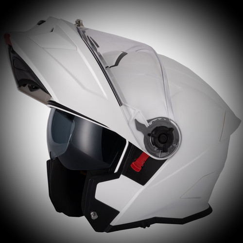 Vcan H276 Gloss White Flip Front Front Adventure Crash Helmet | Into Gear