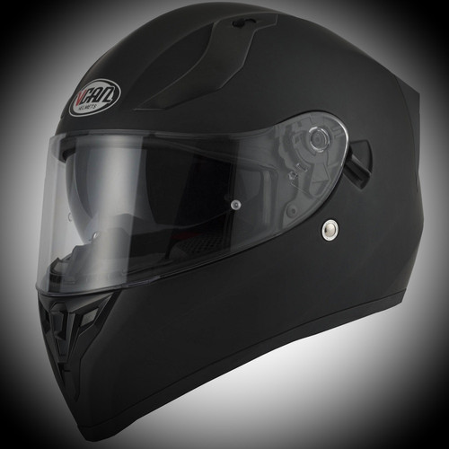 Vcan H128 Matt Black Full Face Crash Helmet - ECE22:06 | Into Gear