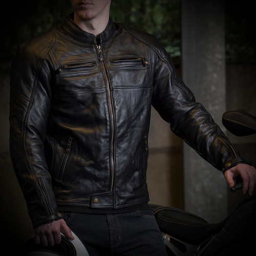 Merlin Odell Mens Leather Air Jacket Black | Into Gear