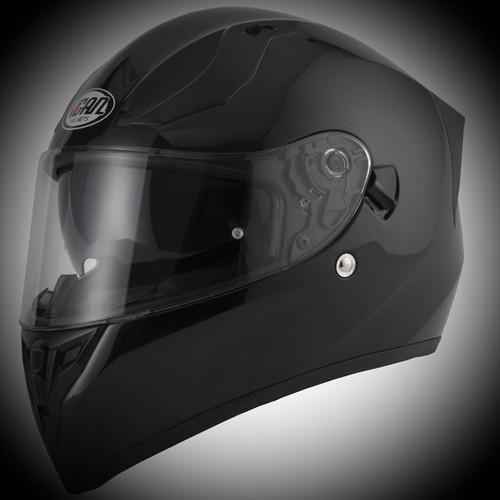 Vcan H128 Gloss Black Full Face Crash Helmet - ECE22:06 | Into Gear