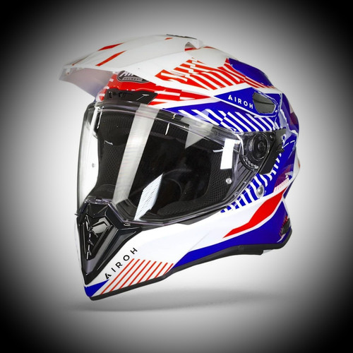 Airoh Commander Boost Red/White/Blue ACU Dual Sport Full Face Adventure ...