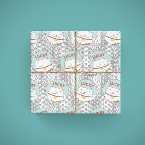 Maneki- Neko/ Lucky Cat Gift Wrap | Uki Uki