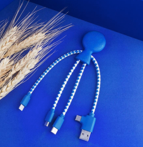Xoopar - Mr Bio Wheat 4 in 1 multi USB Charger - Blue | Uki Uki