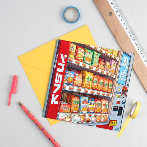 Kawaii Colourful Japanese Vending Machine Card- Anime Blank Card | Uki Uki