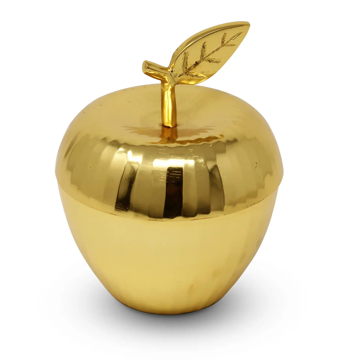 Gold Textured Apple Shaped Jar w/ Spoon | Darling Diamond Decor