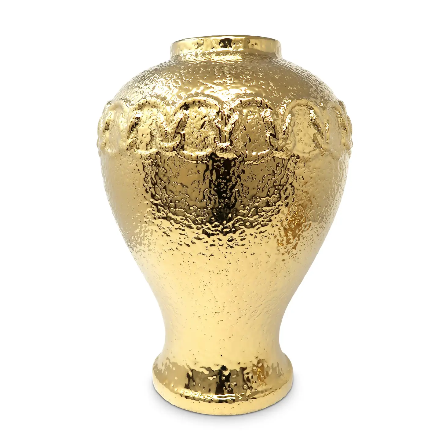 Gold Ginger Jar w/ Gold Chain Detail (3 Sizes) | DarlingDiamondDecor