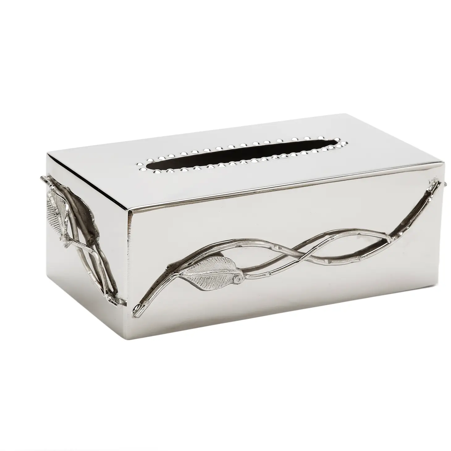 Leaf Design Tissue Box Cover (2 Colors) | DarlingDiamondDecor