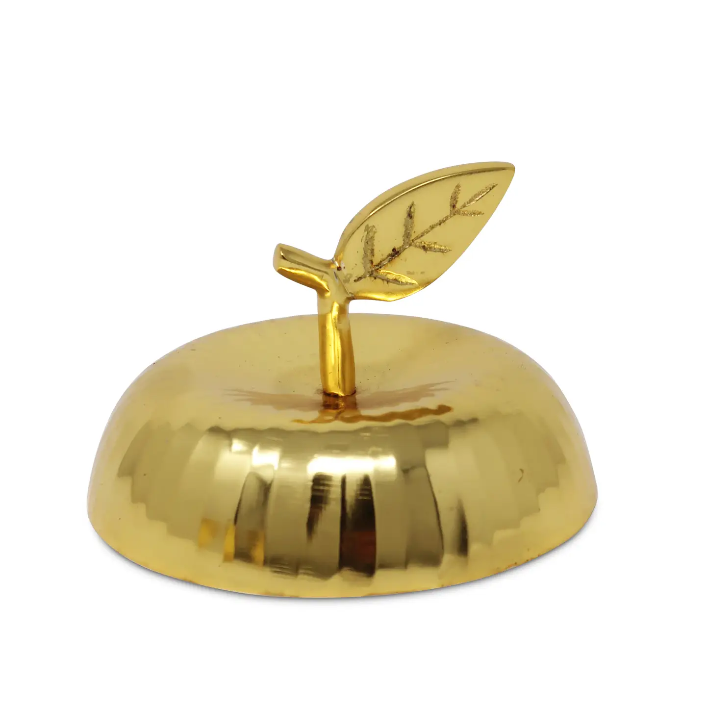 Gold Textured Apple Shaped Jar w/ Spoon | Darling Diamond Decor