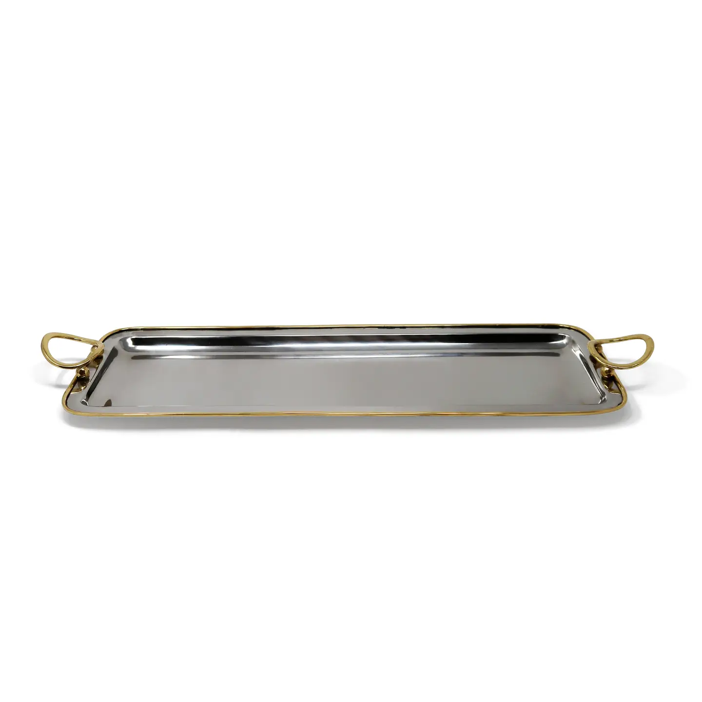 Metal Tray w/Gold Loop Handles | Darling Diamond Decor