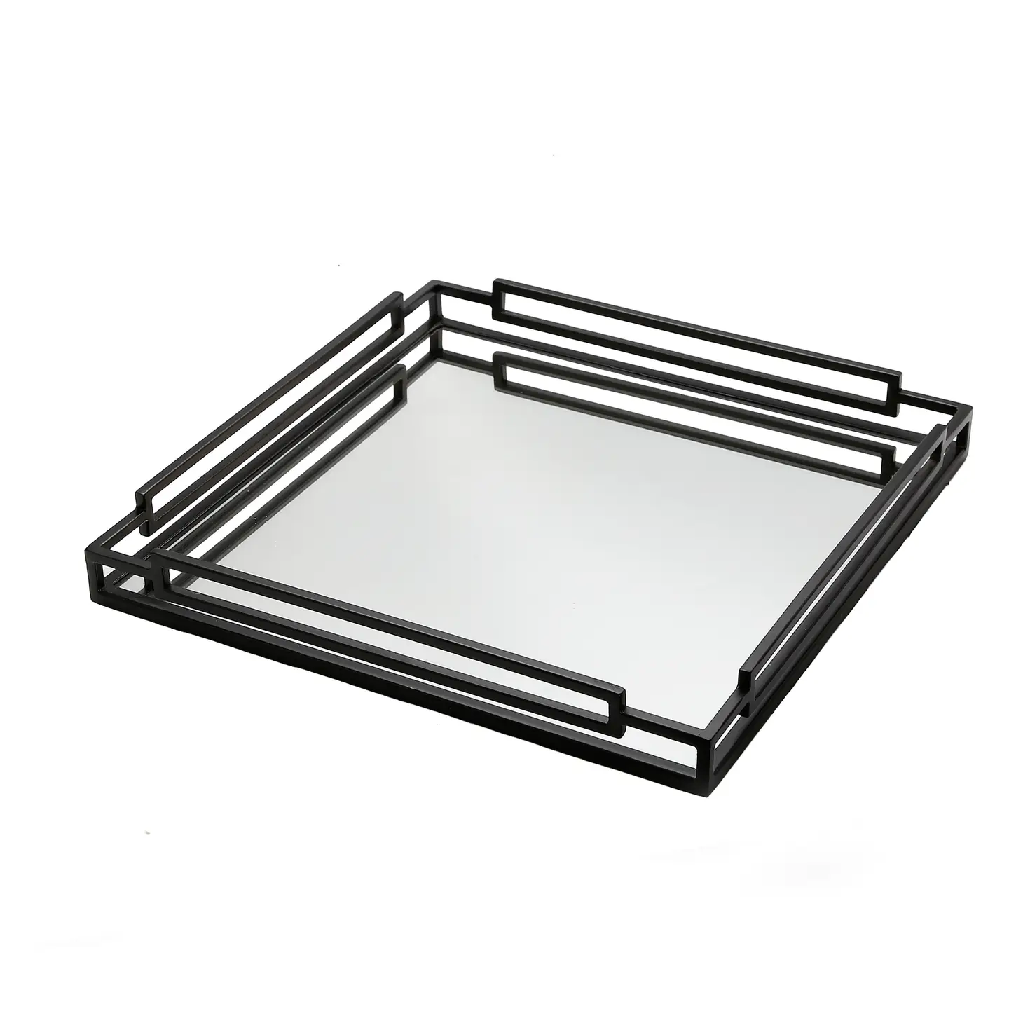 Square Mirror Tray w/ Rectangular Handles (2 Colors) | Darling Diamond ...