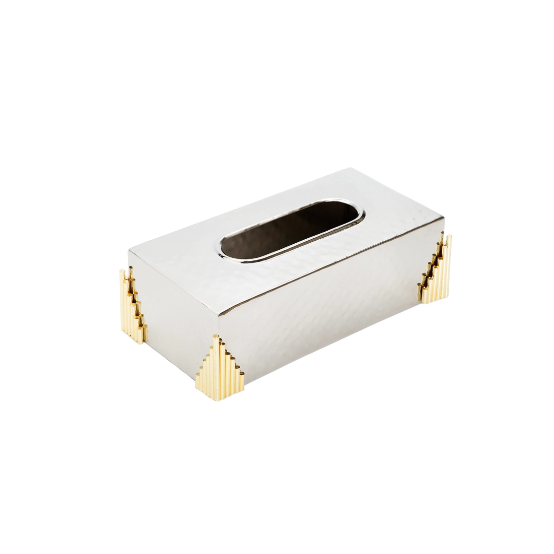 Silver & Gold Tissue Box Cover w/ Gold Symmetrical Design ...