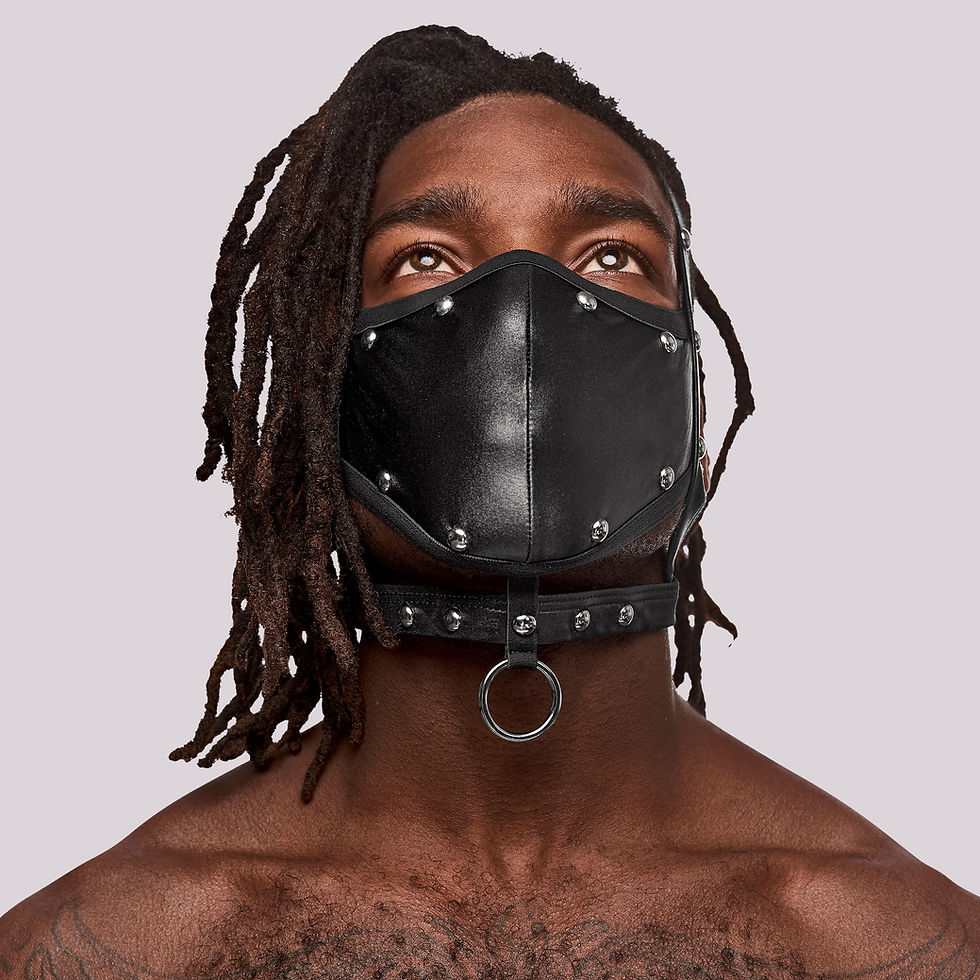 Triton Faux Leather Face Mask by Male Power