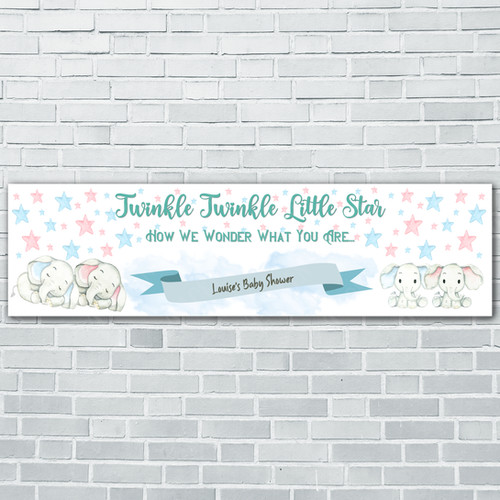 Personalised Baby Shower Banner - Twinkle Twinkle Little Star | A Token ...