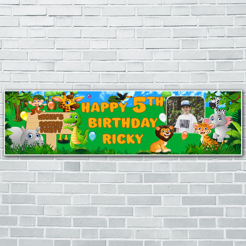 Personalised Safari Animal Birthday Banner | A Token Of Thought