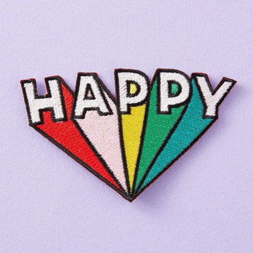 Happy Embroidered Iron On Patch | Sew Quirky