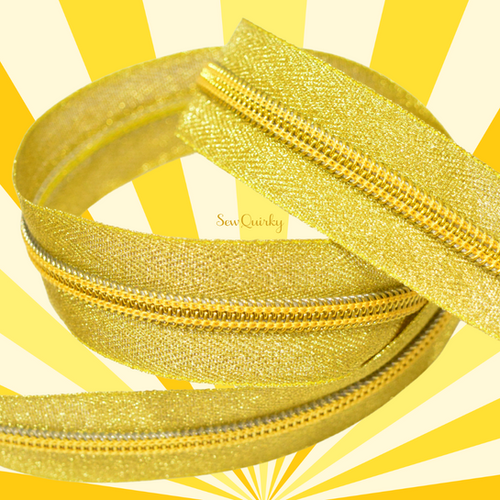 3m Sunshine Metallic Gold Zipper - Size 5 Zipper | Sew Quirky