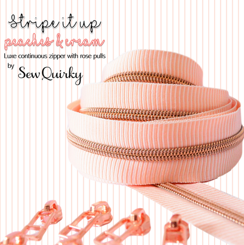 Stripe It Up Peaches & Cream Zipper By Sew Quirky | Sew Quirky
