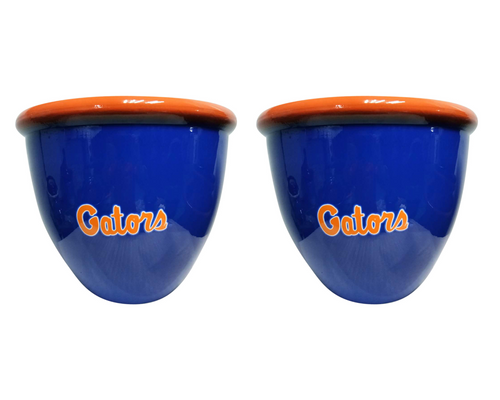 Pair of University of Florida Plastic Gators Pots - Blue | College Logo ...