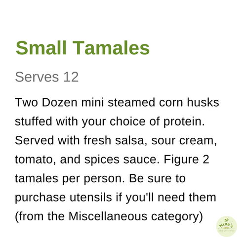 Small Tamales (Two Dozen) | Nina's Taqueria