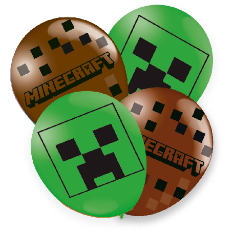 Balão Minecraft Estampado 25-250 unidades | Balão Estampado Minecraft ...