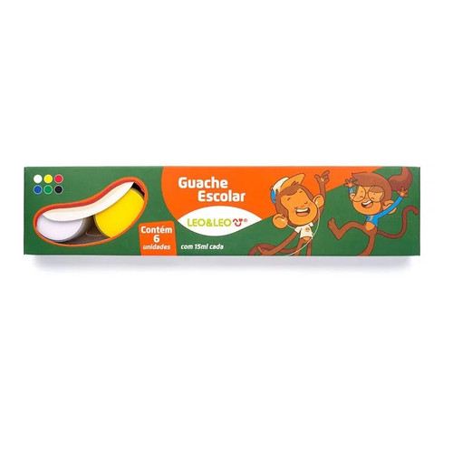 Tinta Guache 6 Cores | Tinta Guache | Tinta Escolar | Material Escolar ...