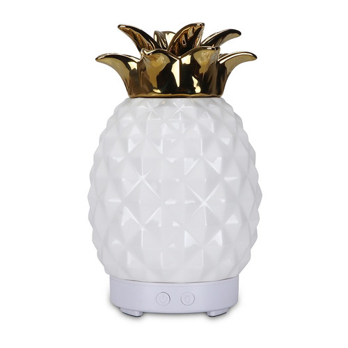 'Pineapple Power' Ceramic Oil Diffuser (Gold) | Nudi Point