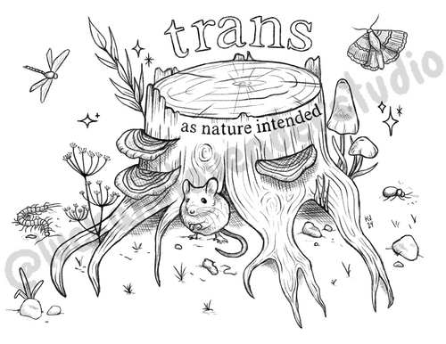Trans as Nature Intended Colouring Page | Luck and Lavender
