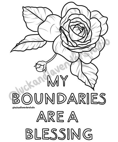 Print-at-Home Colouring Sheet - My Boundaries Are a Blessing | Luck and ...