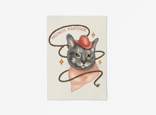 Meowdy, Partner Print | Luck and Lavender