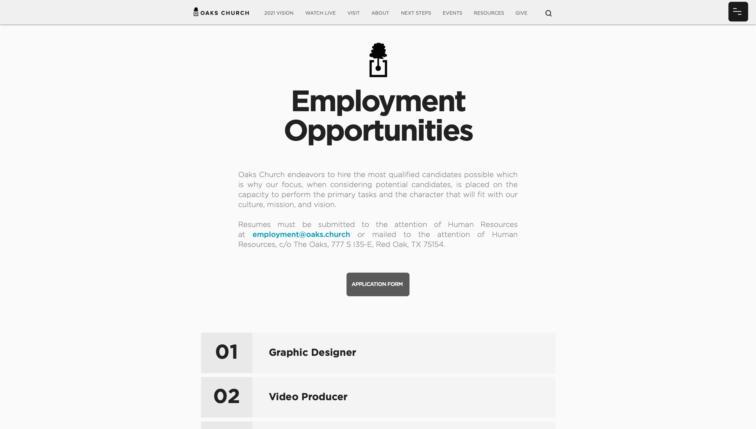 Church Jobs Texas | Oaks Church | Red Oak, TX