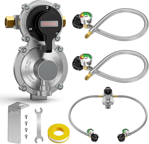 2-Stage Rv Propane Regulator 2 Tank 18" Inch LP Pigtail Propane Hose ...