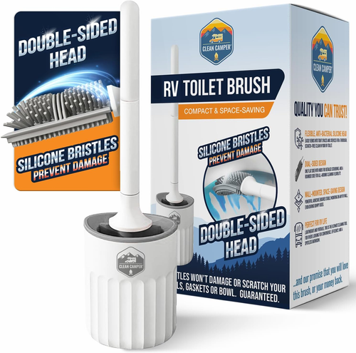 RV Toilet Brush by – Wall-Mounted Set, Silicone, Scratch-Free Dual ...