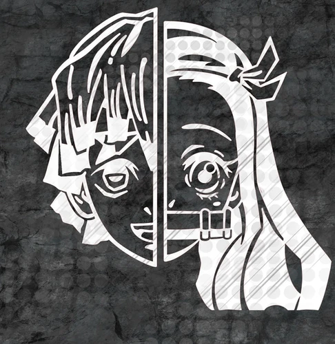 Demon Slayer- Nezuko Zenitsu Half/Half Vinyl Decal | NOTW Handmade Artistry