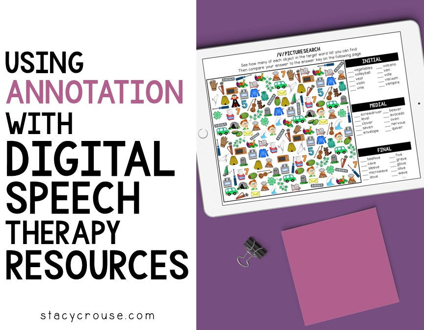 Using Annotation With Digital Speech Therapy Resources