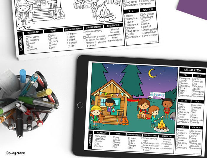 Camping Themed Activities For Teletherapy