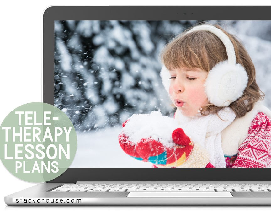 Snow Themed Lesson Plan Activities For Teletherapy and Speech Therapy