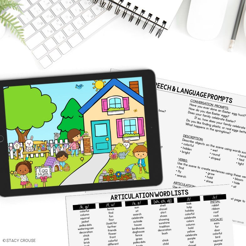 Easter Activities for Speech Therapy and Teletherapy