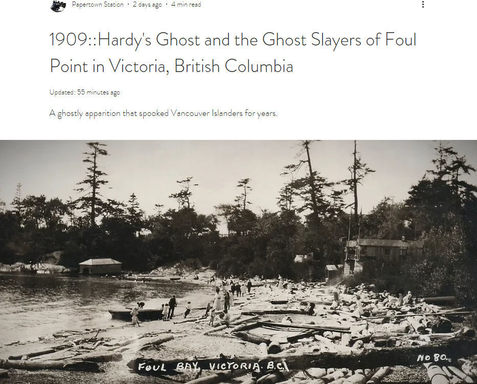 1909::Hardy's Ghost and the Ghost Slayers of Foul Point in Victoria ...