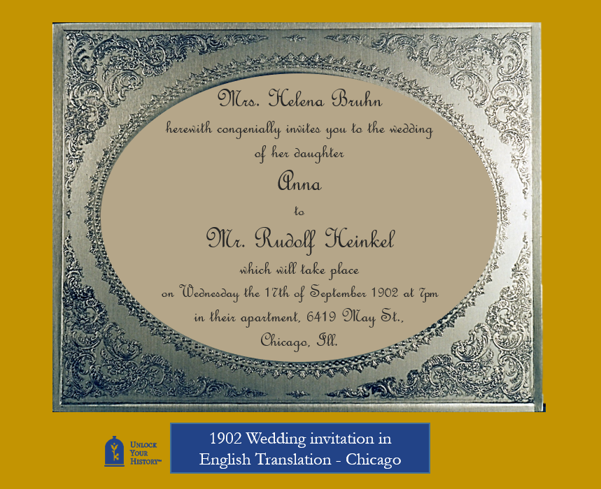 German Wedding Invitation Details
