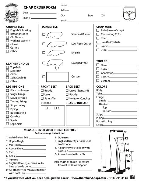 Order Form | dave-thornbury-chaps