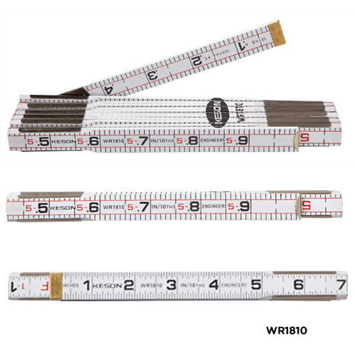 New WR1810! 2 Pack - Keson 6ft Folding Rulers In Tenths / Inches ...